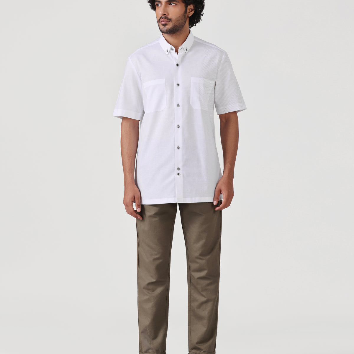 Cotton Linen Shirt with Tri-Color Kantha Embroidery – MisterMisterIndia