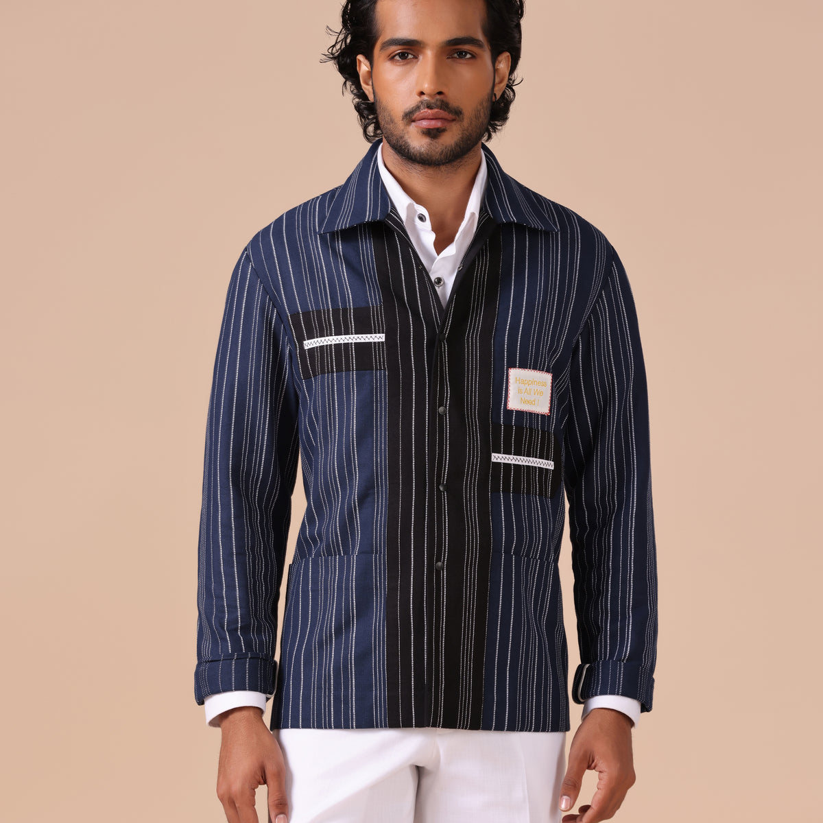 Handloom Cotton Linen Shacket with Inside-Out Detailing – MisterMisterIndia